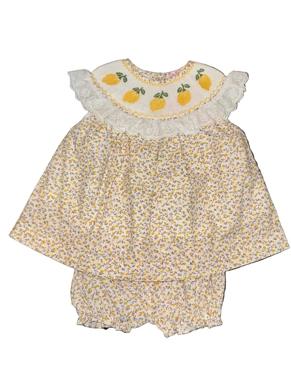 Matching Sets | Handsmocked Lemon Floral Baby Dress Set Yellow | Poshmark